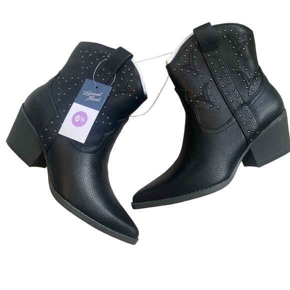 Universal Thread | Shoes | Black Studded Embellished Western Cowboy ...